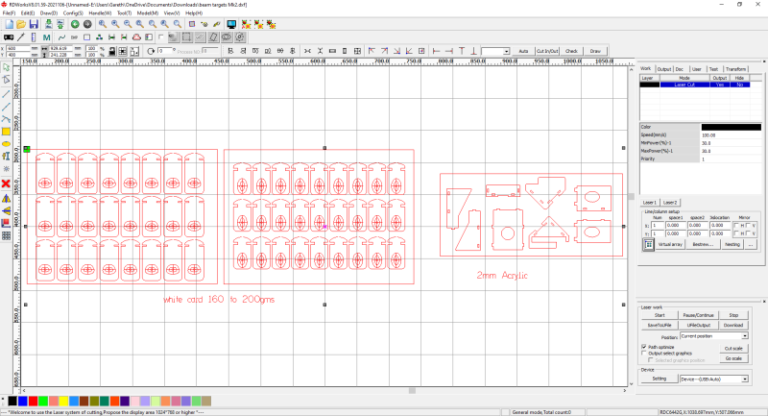 RDWorks Software Tutorial - Our First Cutting Program